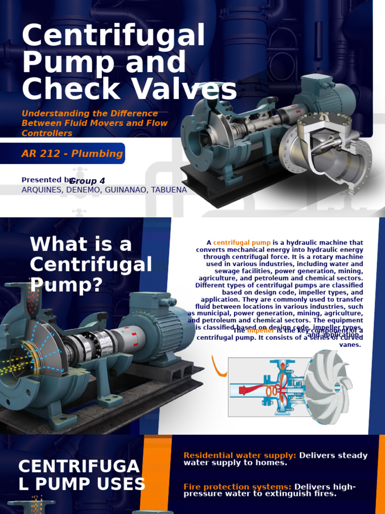 Centrifugal Pumps and Check Valves Explained | PDF | Pump | Valve