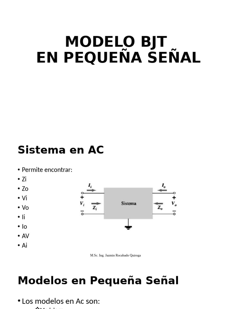 Modelos BJT en Pequeña Señal AC | PDF | Transistor de unión bipolar ...