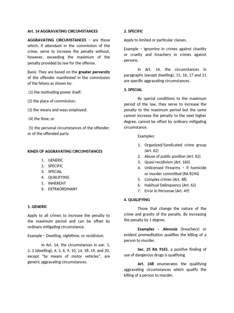 Aggravating Circumstances | PDF | Robbery | Crimes