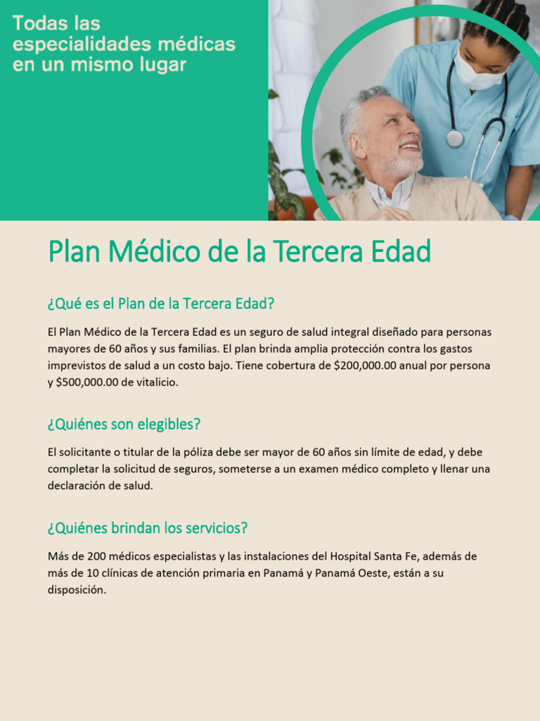 Plan Medico Tercera Edad | PDF | Hospital | Cuidado de la salud