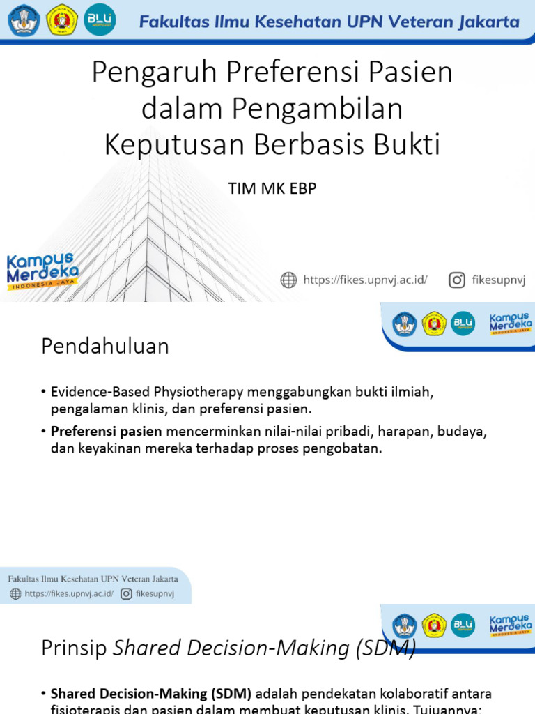 Pengaruh Preferensi Pasien Dalam Pengambilan Keputusan Berbasis Bukti | PDF