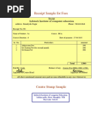 Tuition Fee Receipt Template in Word Format | PDF