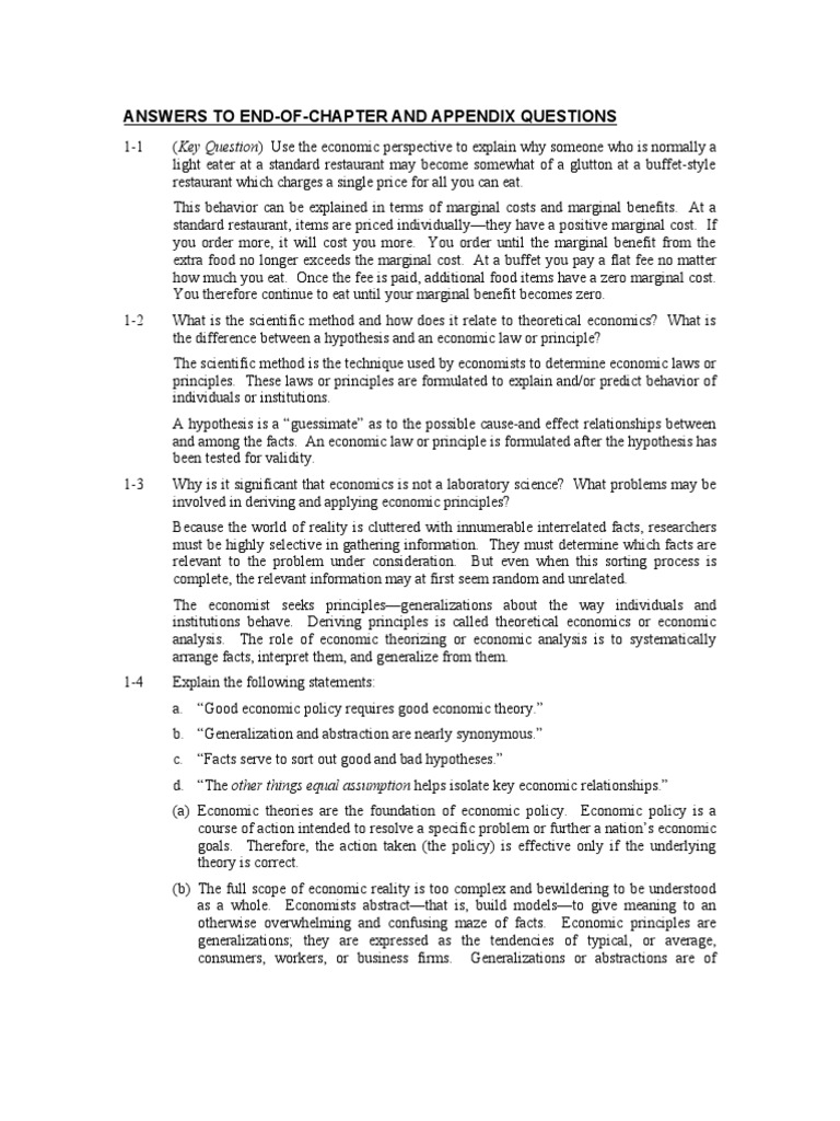 Answers To End-Of-Chapter and Appendix Questions | PDF