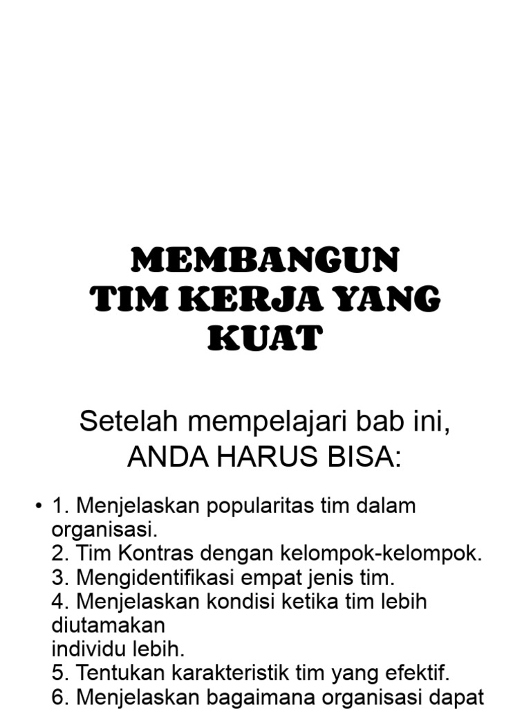 Membangun Tim Kerja yang Efektif | PDF