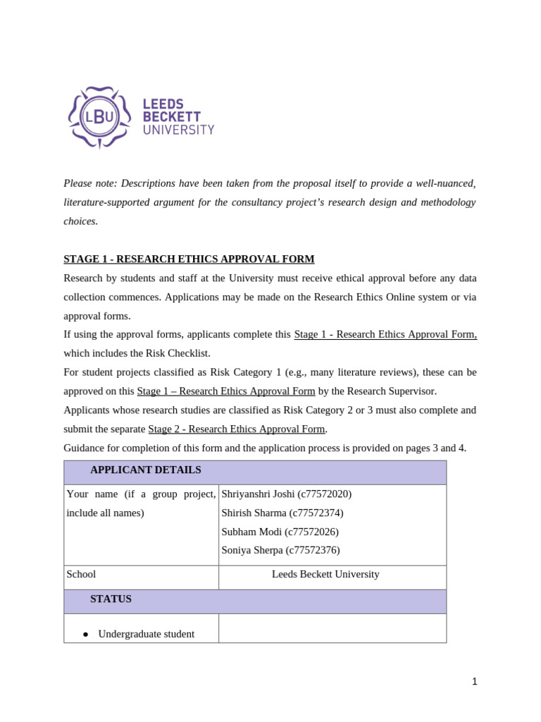 Research Ethics Form- Stages 1 and 2 Strategic Competitiveness ...