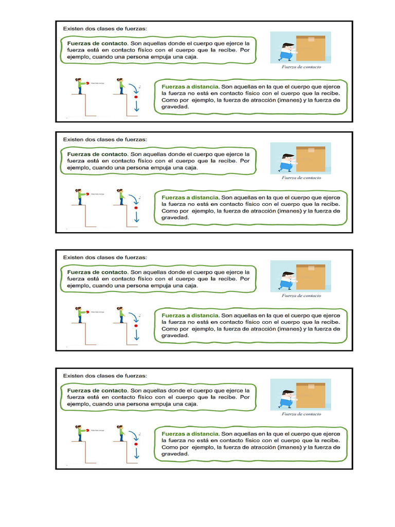 Ficha Tipos de Fuerza Cuaderno | PDF