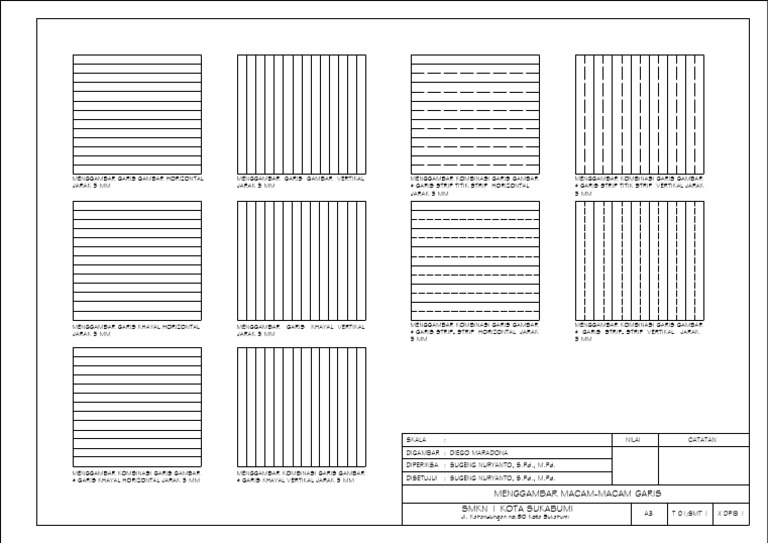 Menggambar Garis Horizontal dan Vertikal | PDF
