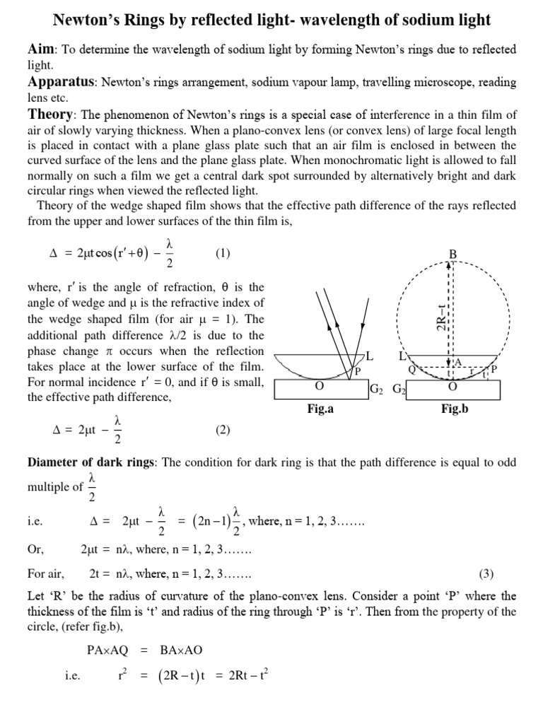 Newton's Rings | PDF | Applied And Interdisciplinary Physics ...
