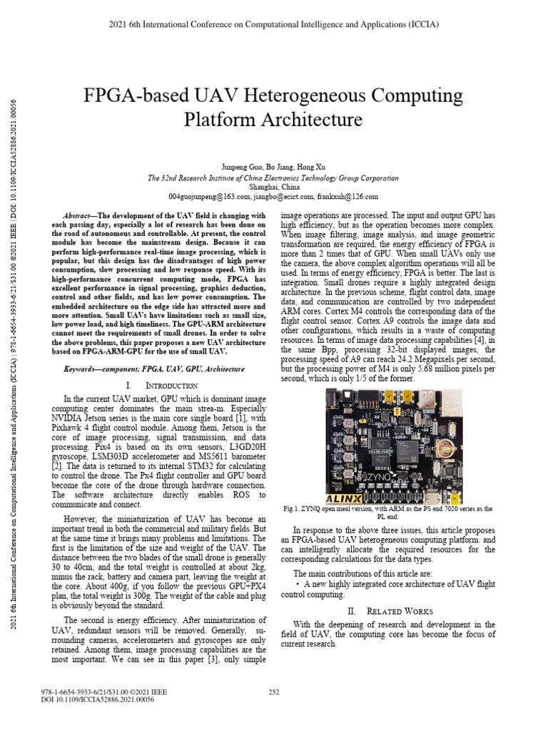 FPGA-based UAV Heterogeneous Computing Platform Architecture | PDF | Field Programmable Gate ...