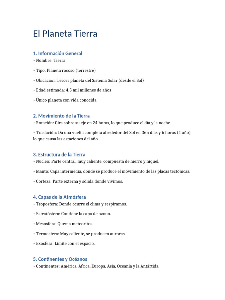 El Planeta Tierra | PDF