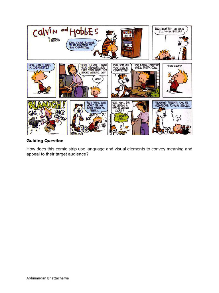 Textual Analysis Comic Strip Sample Response 010220 | PDF