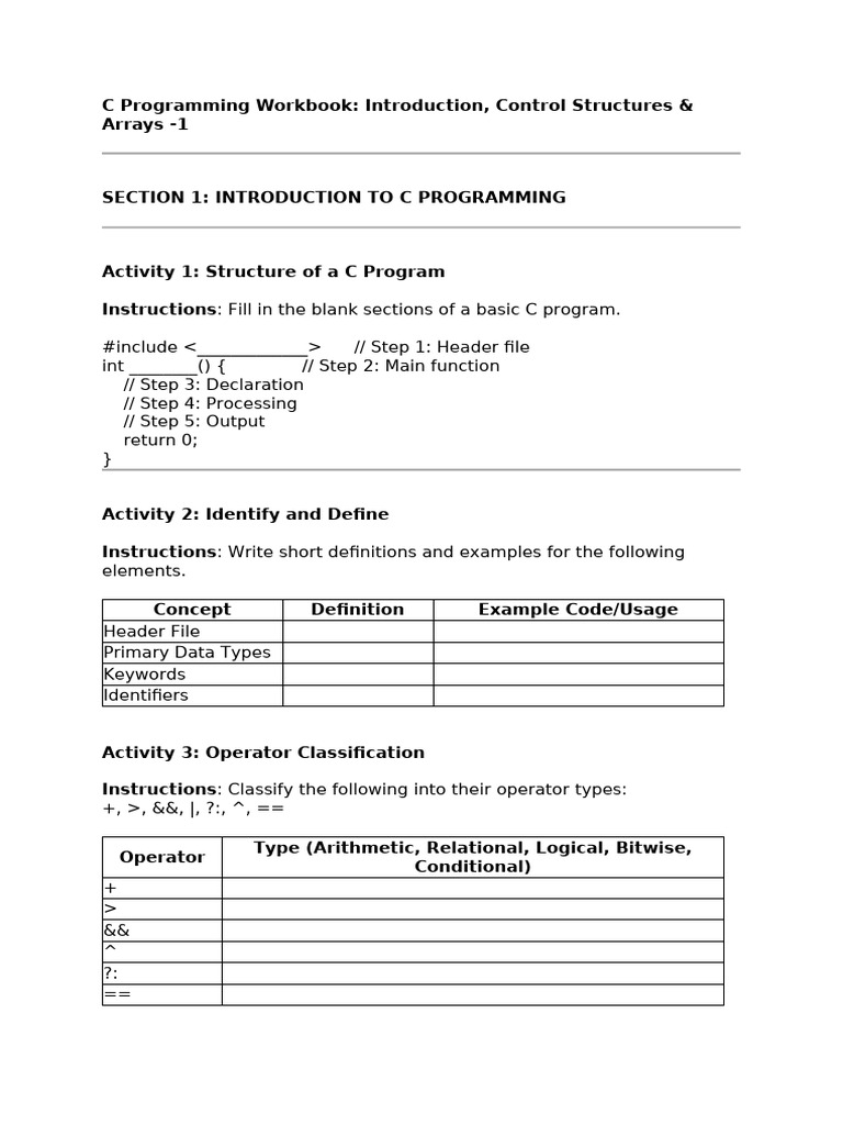 Data Structures Workbook - 1 | PDF | Computer Program | Programming