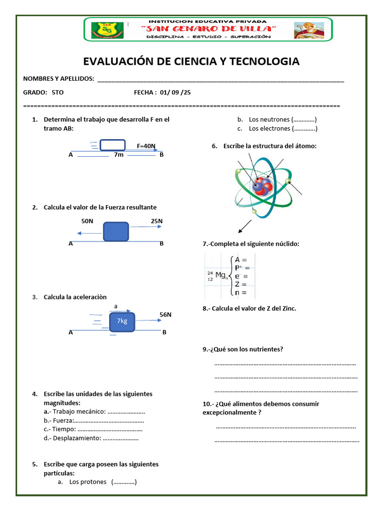 Ciencia y Tecnologia 5to Grado - Agosto | PDF