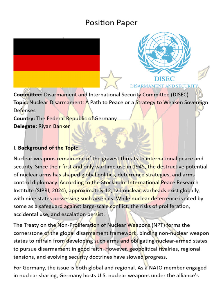 Germany's Nuclear Disarmament Strategy | PDF | Nuclear Disarmament ...