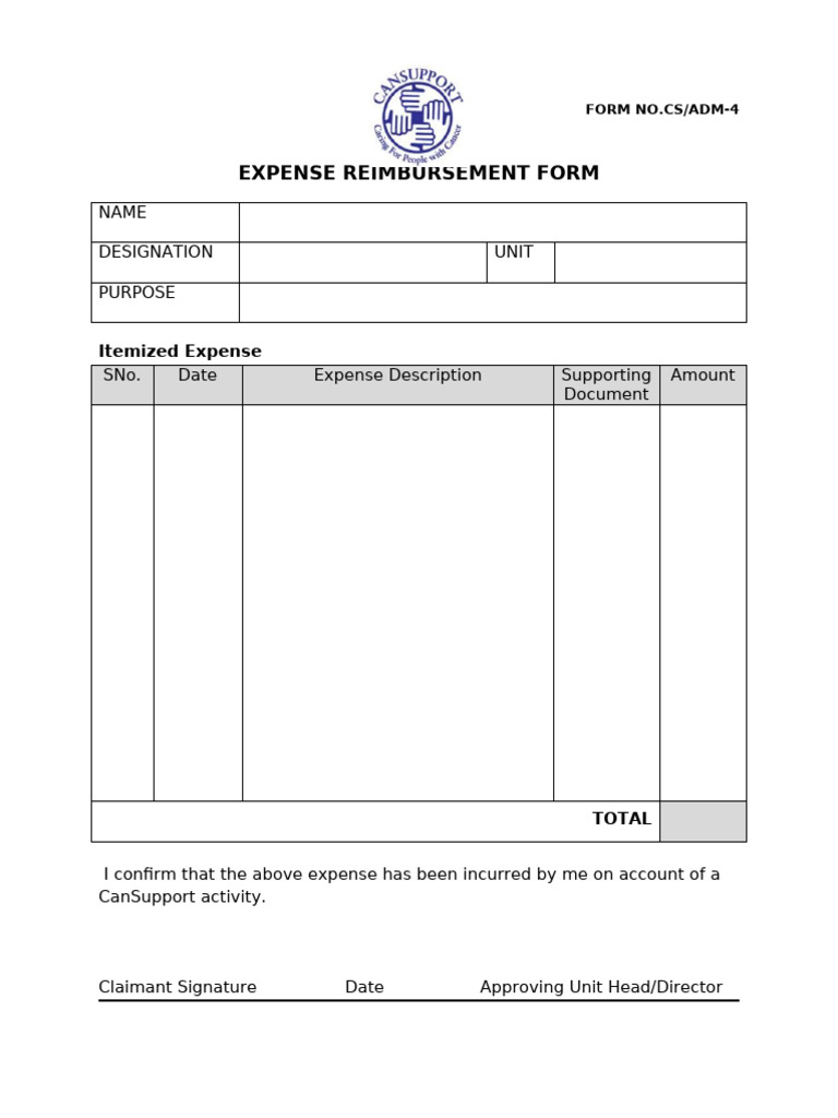 Expense Reimbursement Form April 2019 AR | PDF