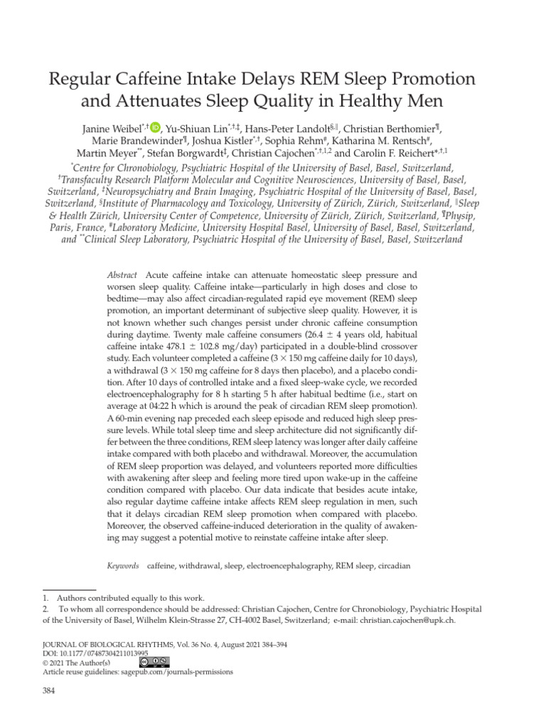 Caffeine's Impact on REM Sleep Quality | PDF | Sleep | Caffeine