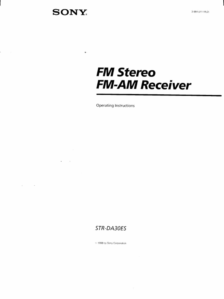 Sony Receiver | PDF