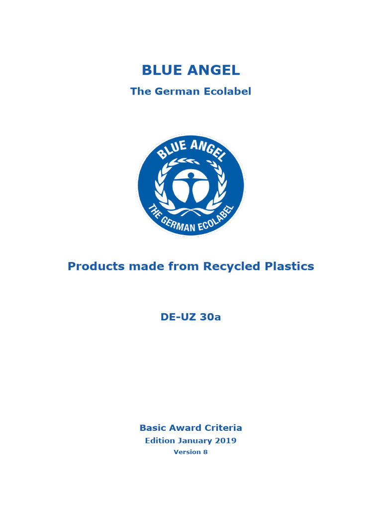 Blue Angel Ecolabel Criteria for Recycled Plastics | PDF | Recycling ...