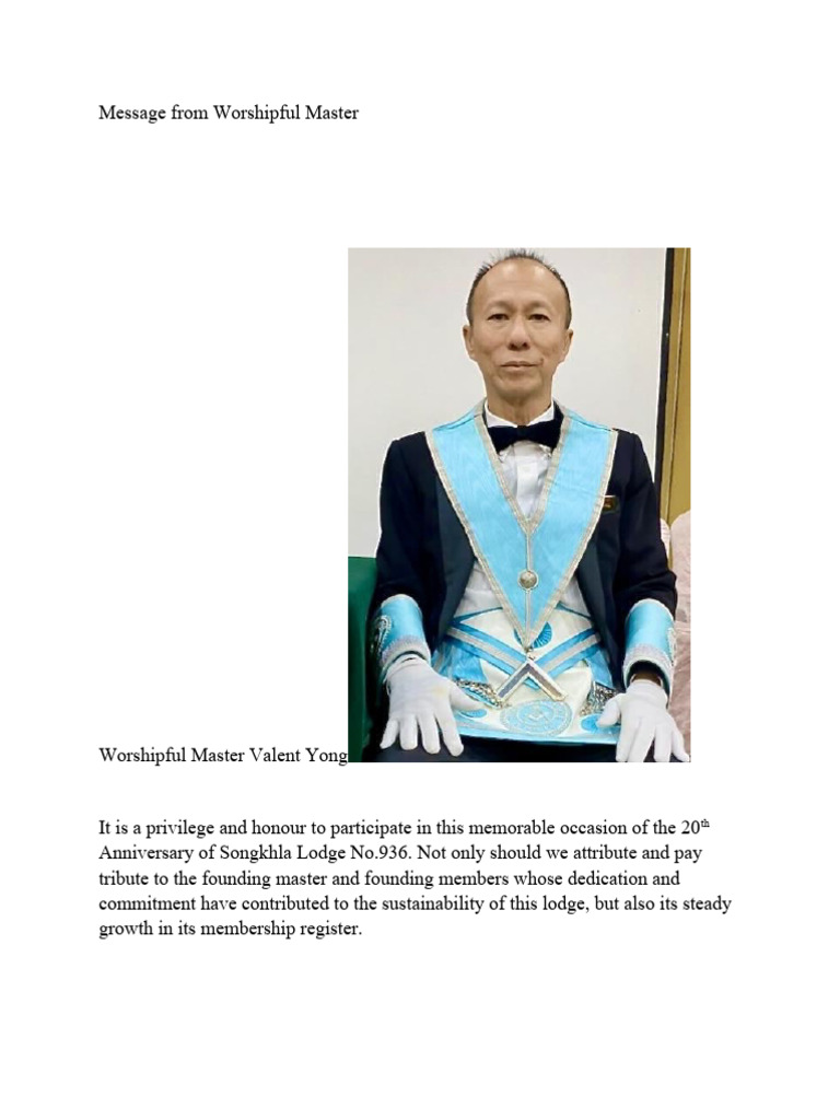 20th Anniversary Message from WM Yong | PDF