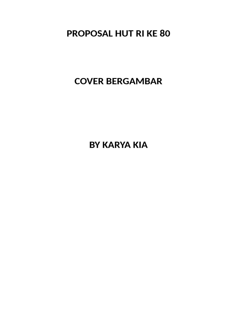 Proposal Hut Ri Ke 80 BKK | PDF