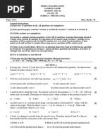 Class XI Physics Mid-Term Exam Paper | PDF | Force | Mass