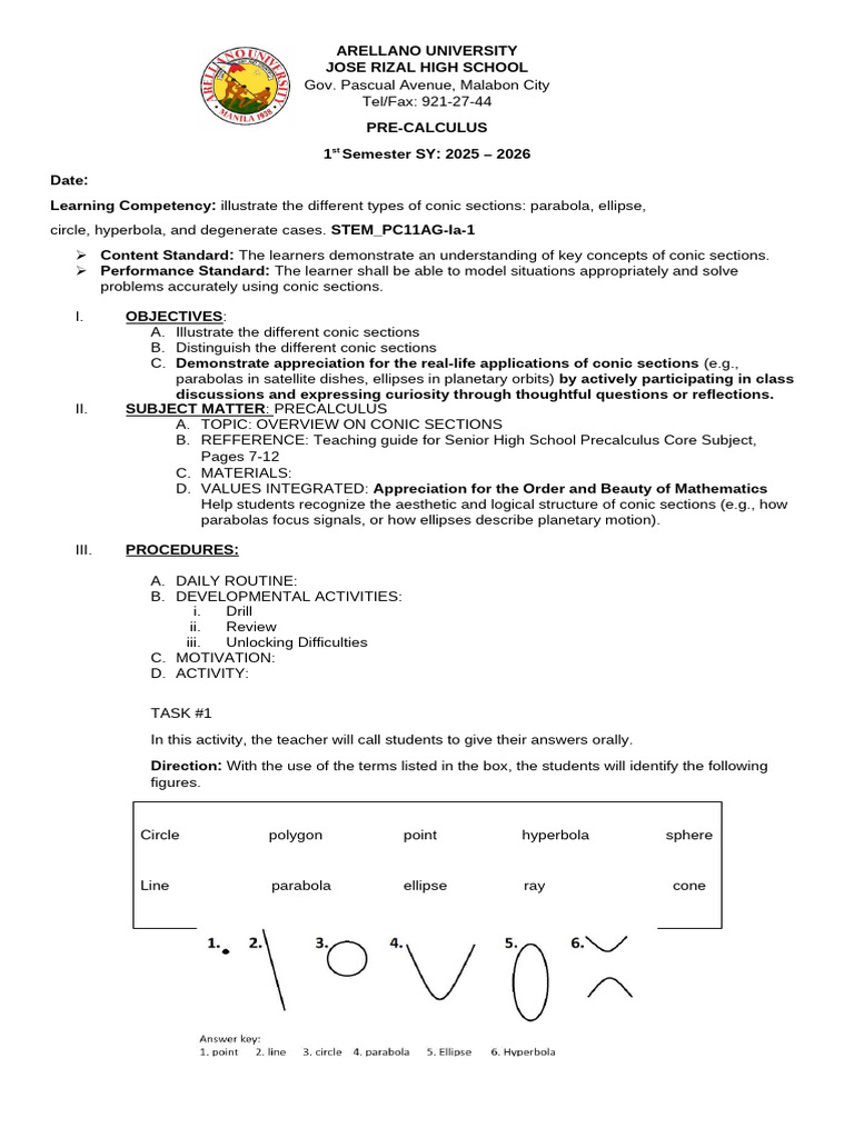 Conic Sections Overview for Precalculus | PDF | Euclidean Geometry ...