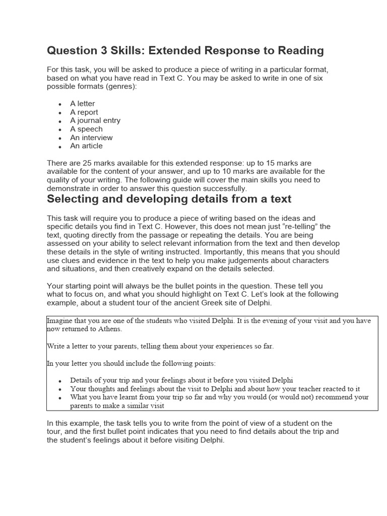 Extended Response Writing Guide | PDF | Narrative