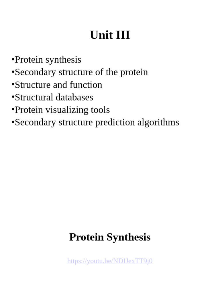 Protein Synthesis and Structure Overview | PDF | Translation (Biology ...