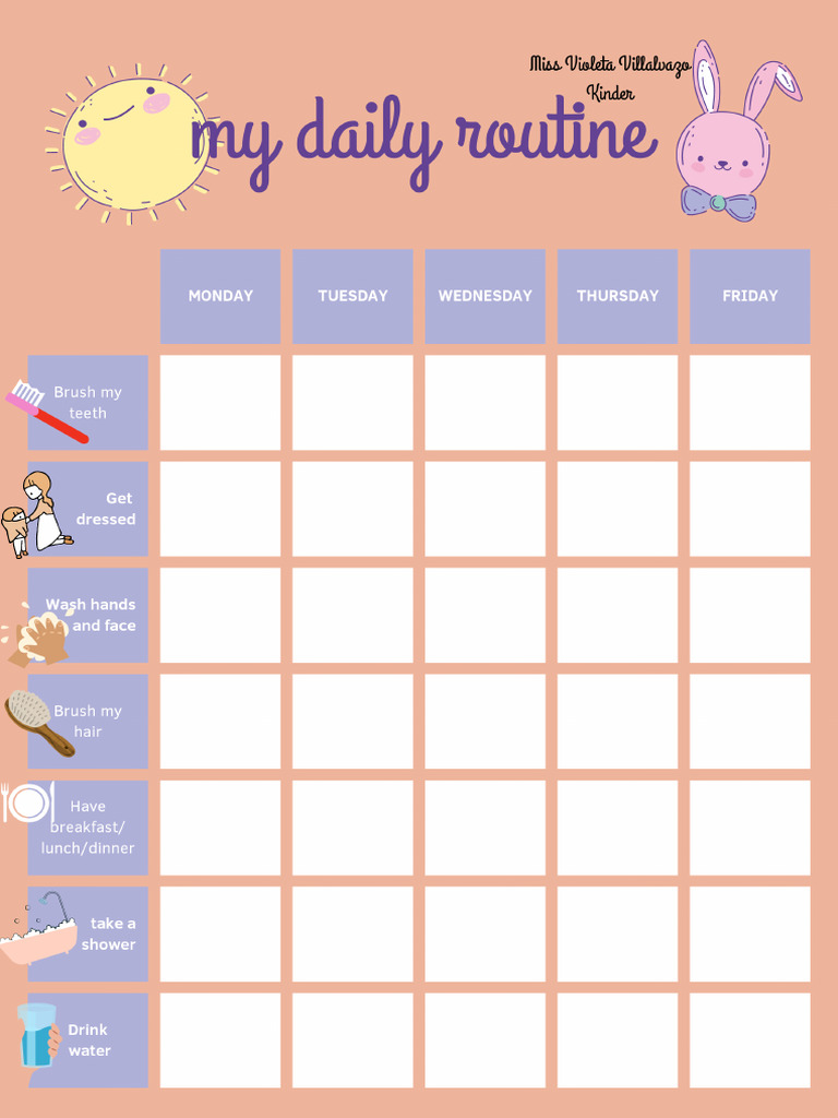 Daily Routine Kinder | PDF