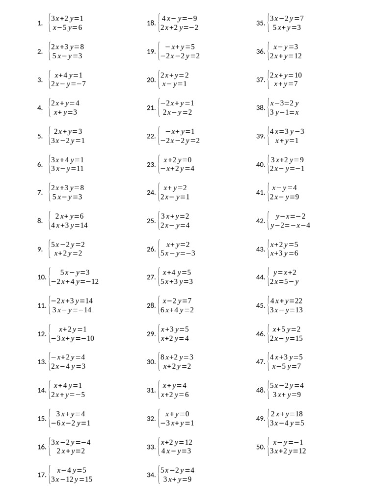 Ecuaciones 2x2 50 Ejercicios | PDF | Chess Theory | Chess Openings