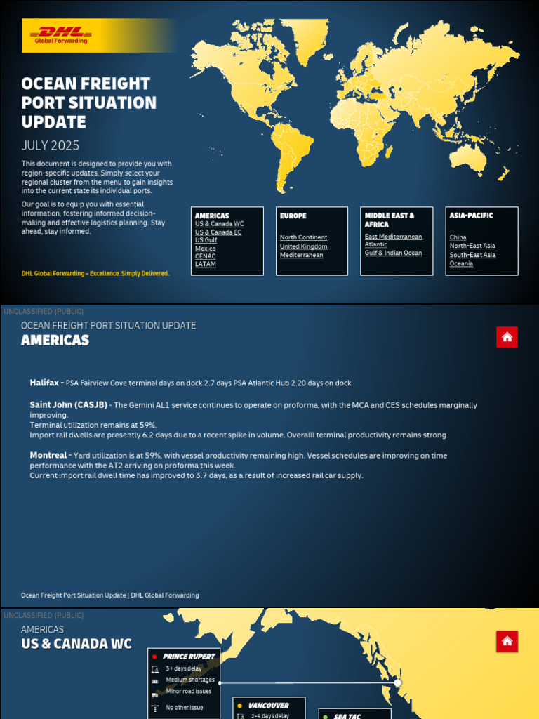 Ocean Freight Port Update - July 2025 | PDF | Port | Freight Transport