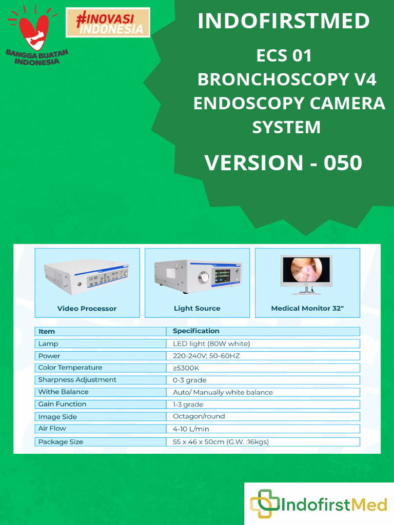 ECS 01 Bronchoscopy V4 Endoscopy Camera System: Indofirstmed | PDF