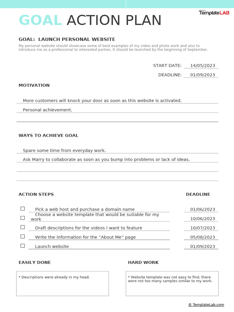 Personal Website Launch Action Plan | PDF