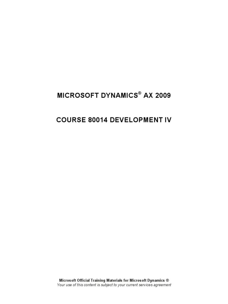 Development IV in Microsoft Dynamics AX2009 (Full) | PDF | Method ...