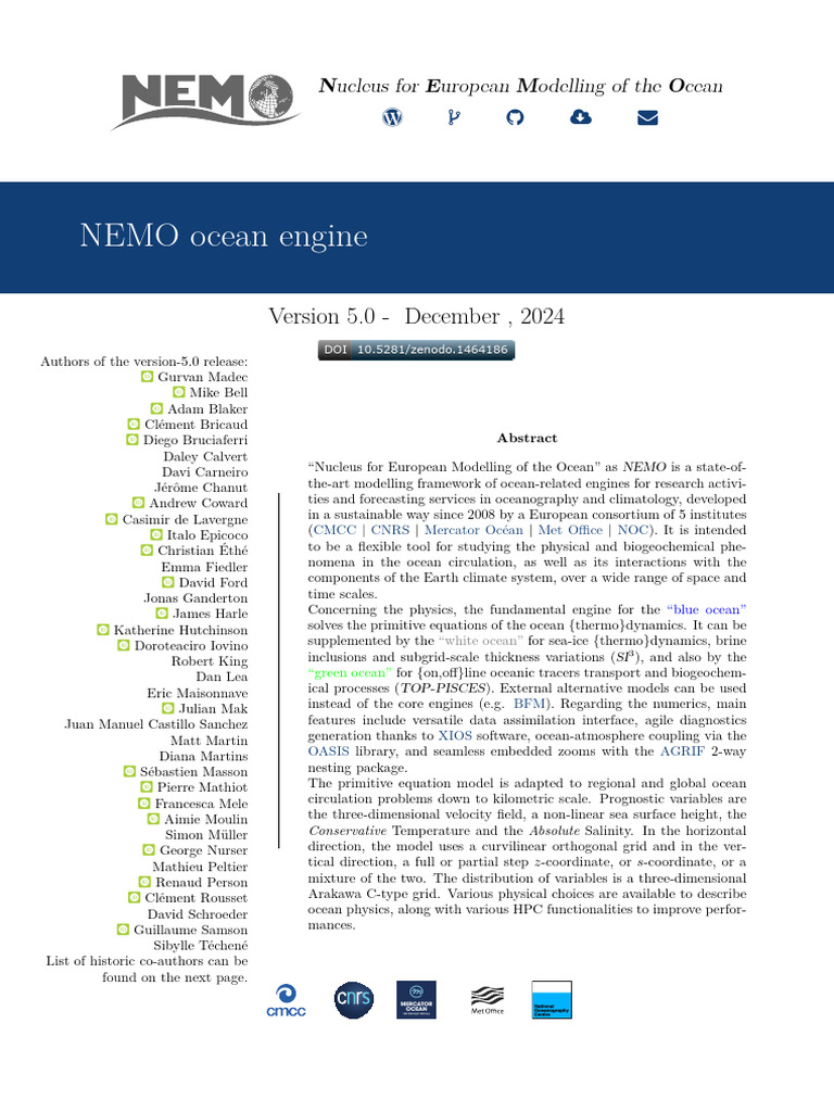 NEMO Manual 1 | PDF | Turbulence | Divergence