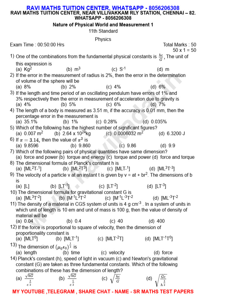 11th Physics 102 Question Papers | PDF | Force | Torque