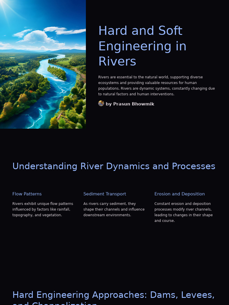 Hard vs Soft Engineering in Rivers | PDF | River | Flood