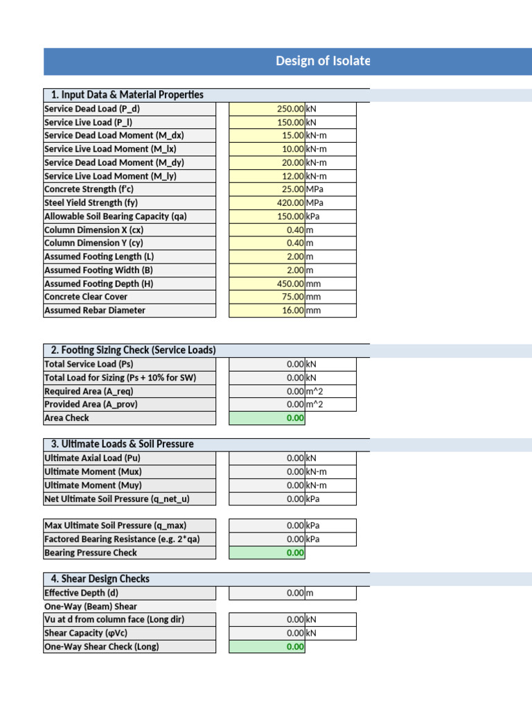 Isolated Footing Design | PDF | Applied And Interdisciplinary Physics ...