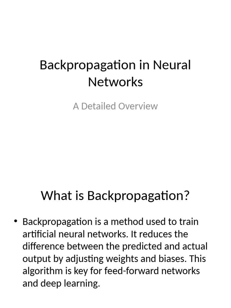 Backpropagation in Neural Networks Explained | PDF