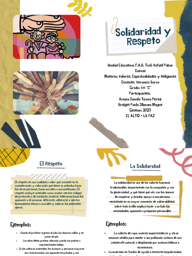 Valores de Solidaridad y Respeto en Educación | PDF | Maestros ...