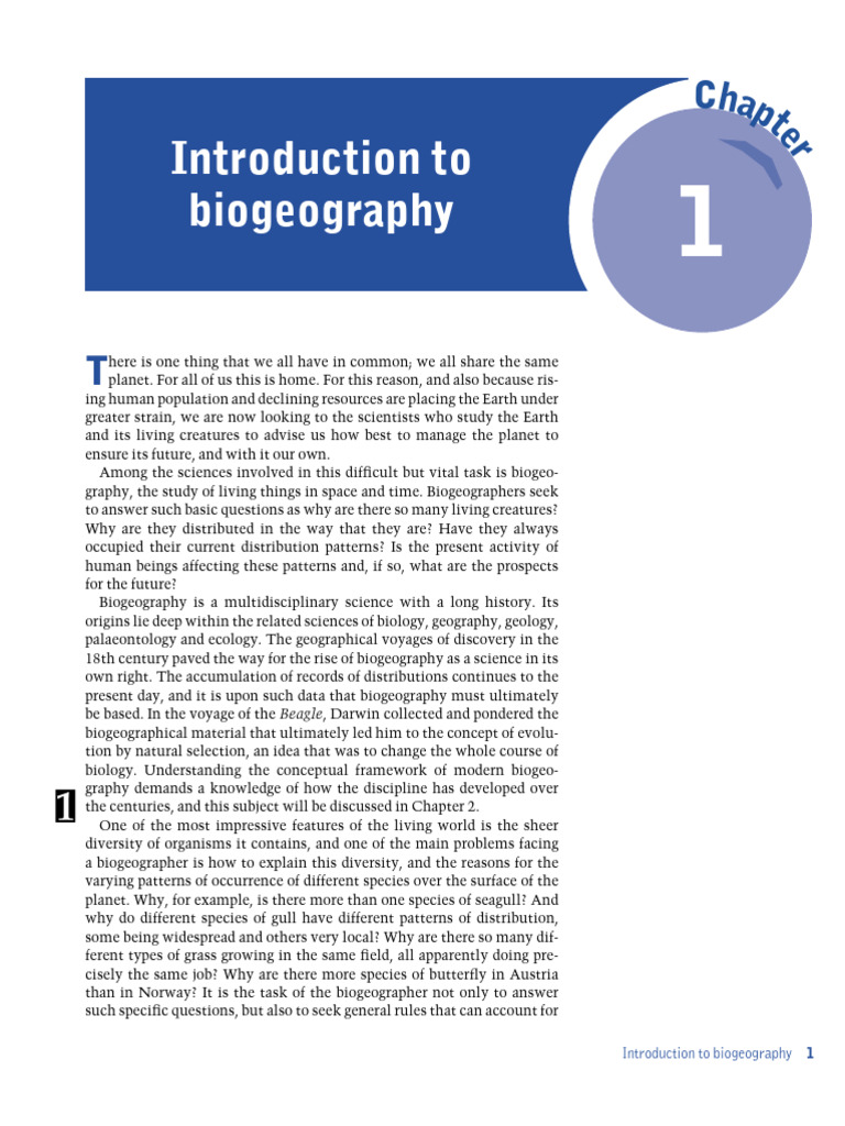 Cox Sample Chapter Biogeography 7ed | PDF | Biogeography | Ecology