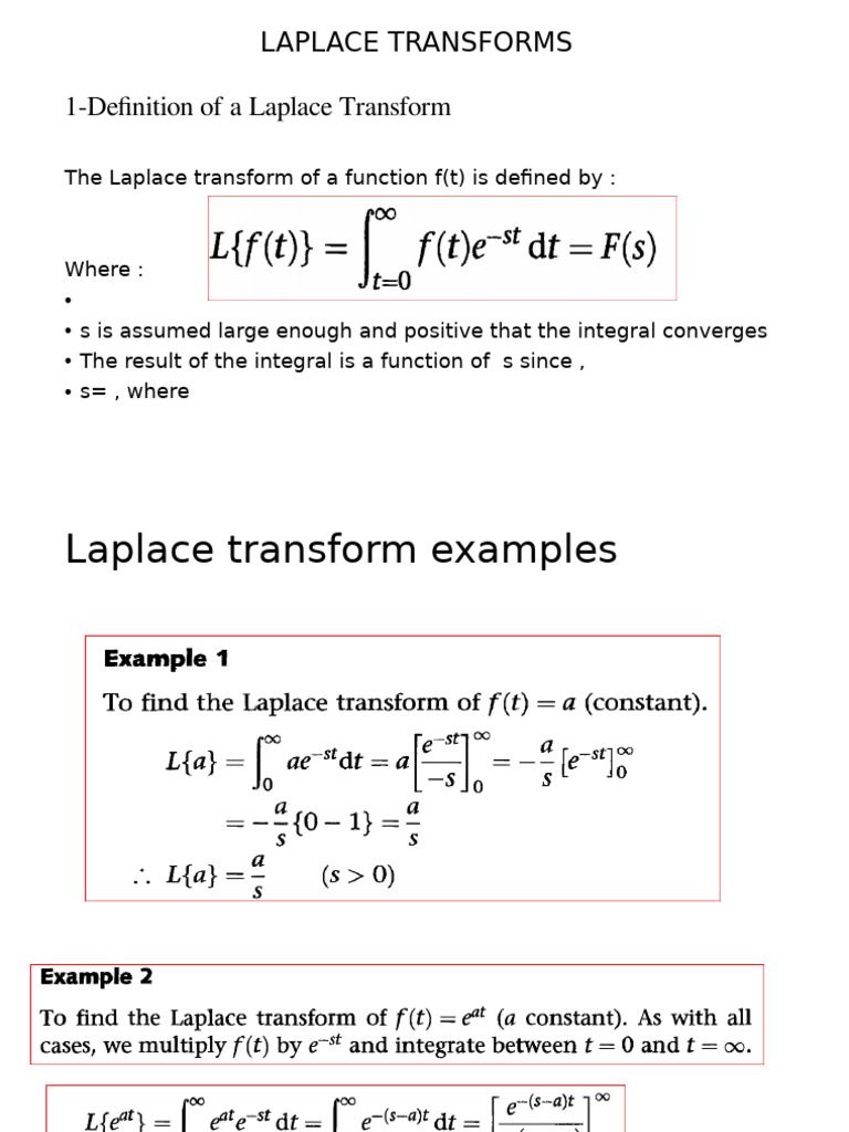 Laplace Transforms | PDF