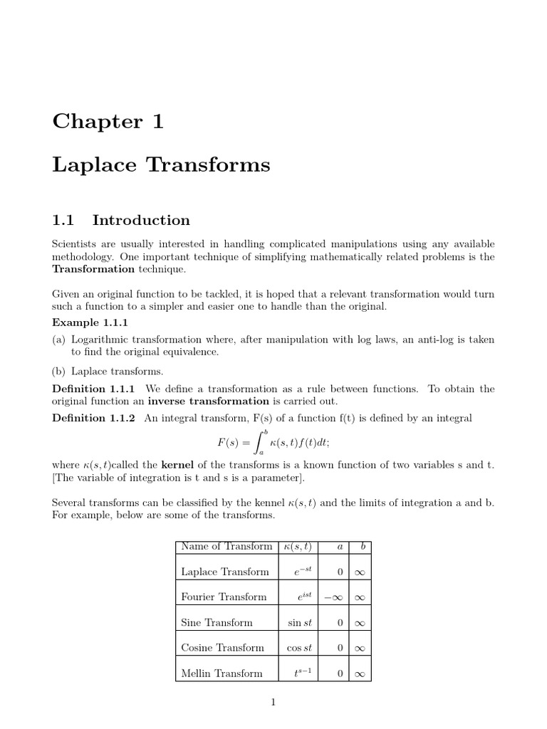 Understanding Laplace Transforms | PDF | Laplace Transform | Function ...