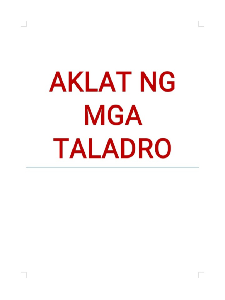 Aklat NG Mga Talandro 1 | PDF