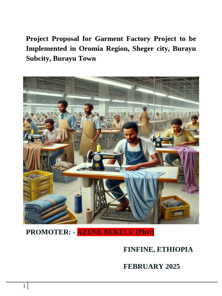 Garment Factory Project Proposal in Oromia | PDF | Textiles | Clothing ...