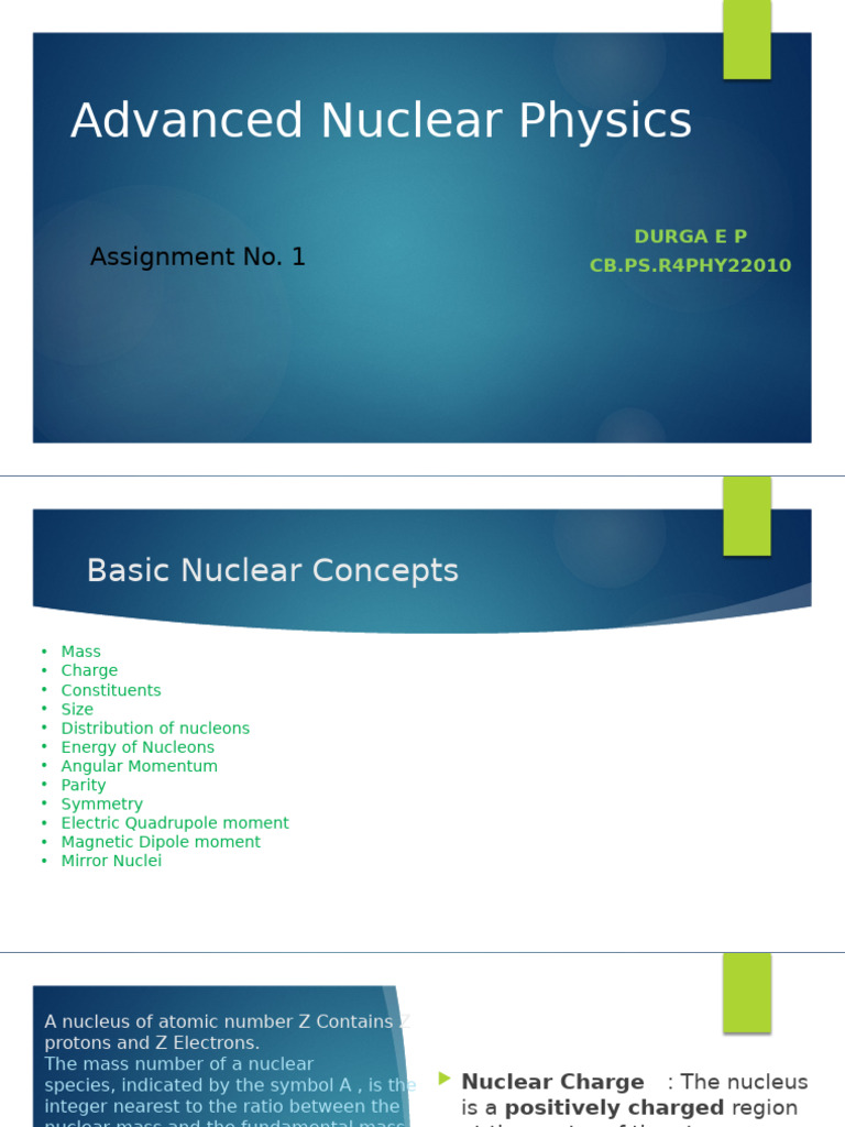 Advanced Concepts in Nuclear Physics | PDF | Atomic Nucleus | Electron