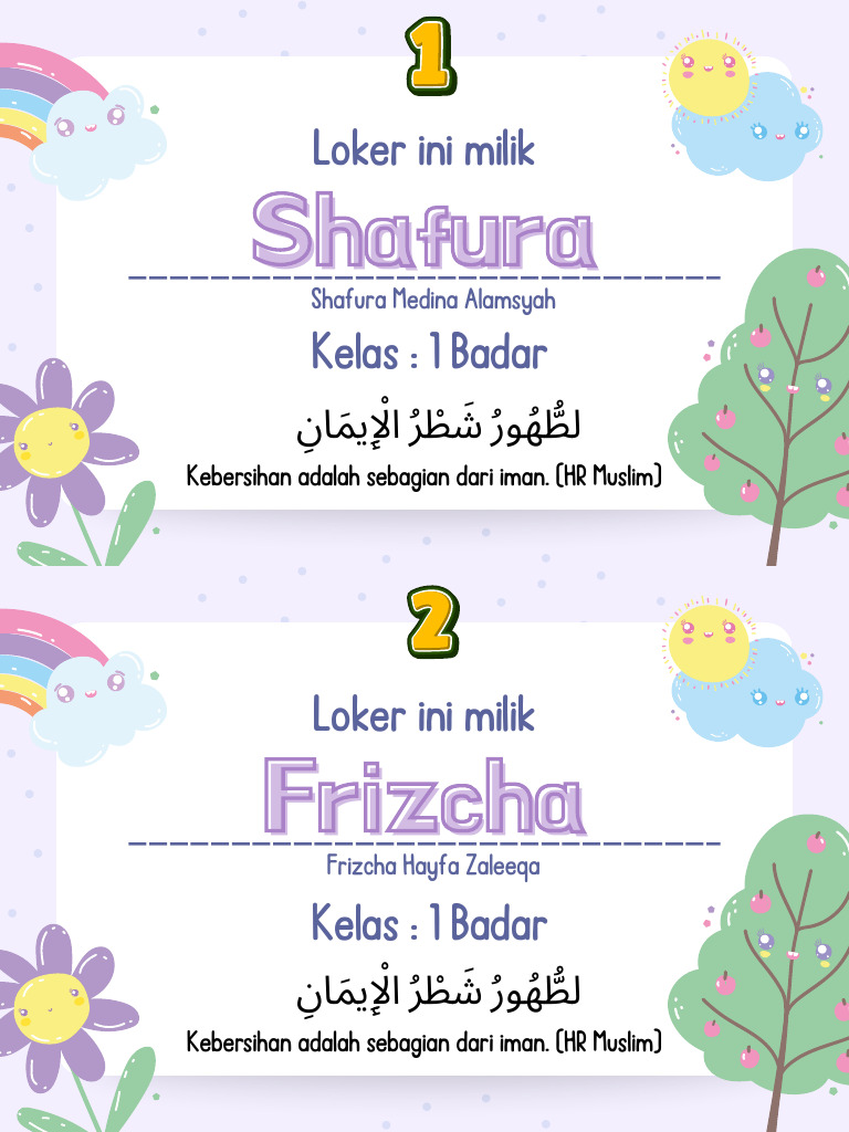 Loker Siswa Kelas 1 Badar | PDF