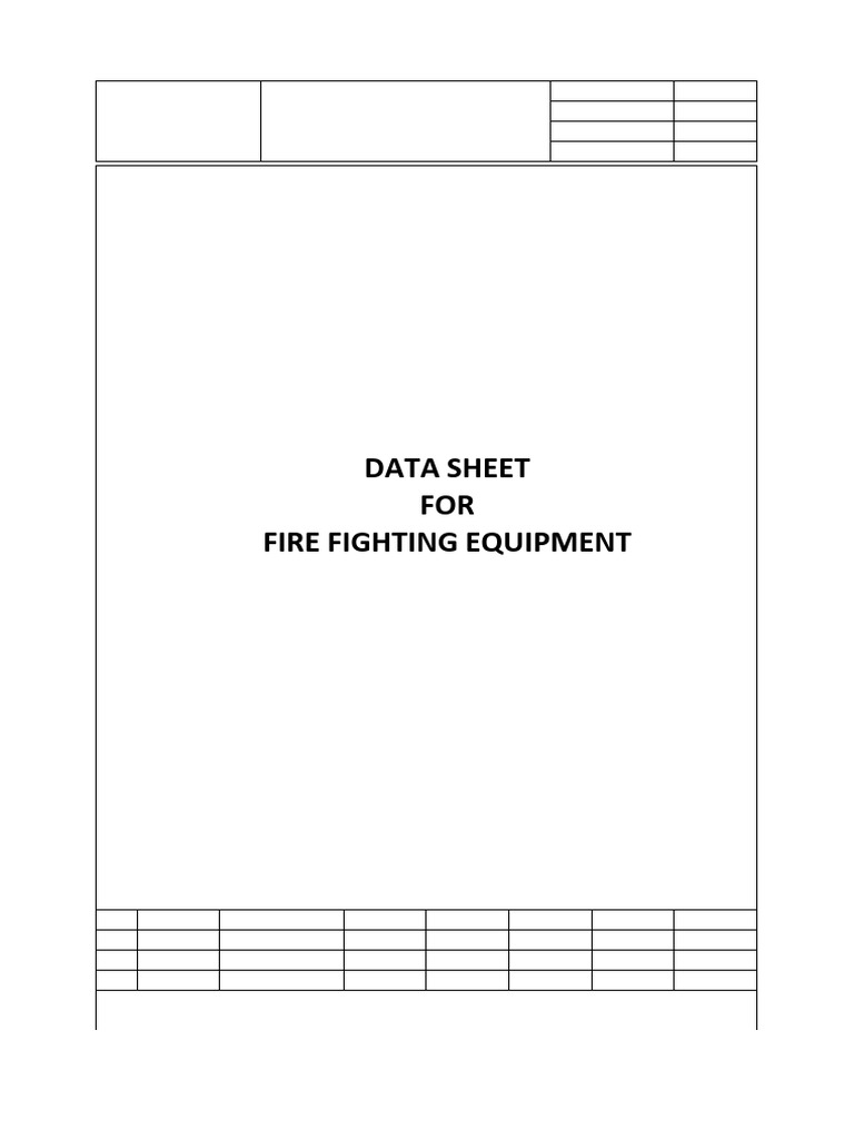 Fire Fighting Equipment Data Sheet | PDF | Valve | Mechanical Engineering