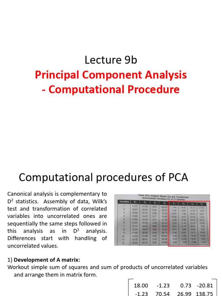 GPB 503-Lecture 09b - Principal Component Analysis | PDF | Principal Component Analysis | Linear ...
