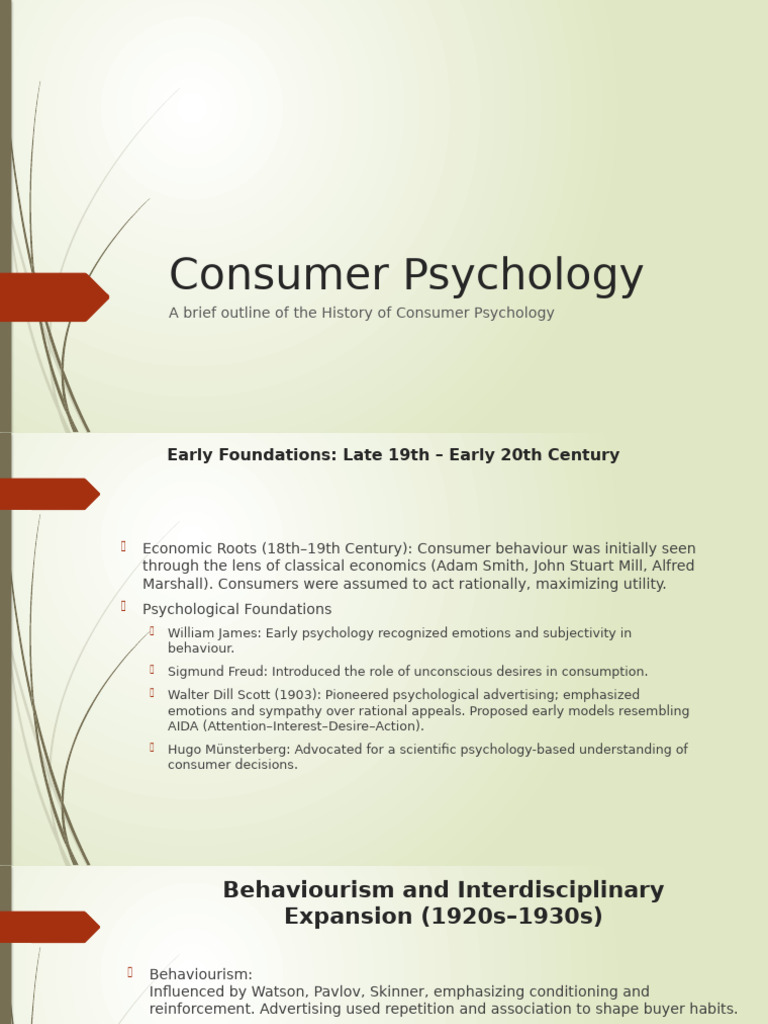 History of Consumer Psychology | PDF | Psychology | Consumer Behaviour